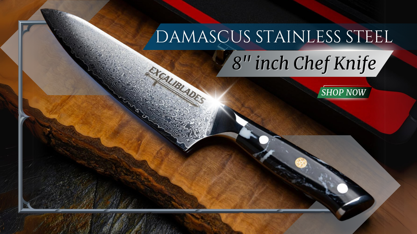 Excaliblades Chef Knife: Legendary 67-Layer Damascus Precision